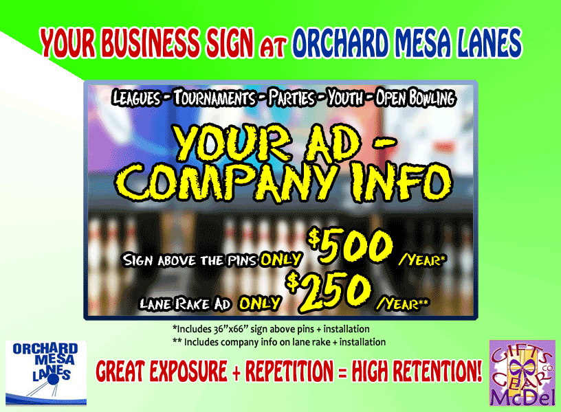 Upload logo and/or sign art for OML - business signs/ads above bowling ...
